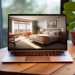 Luxurious Hotel Room Background Image for Online Meetings, Virtual ...