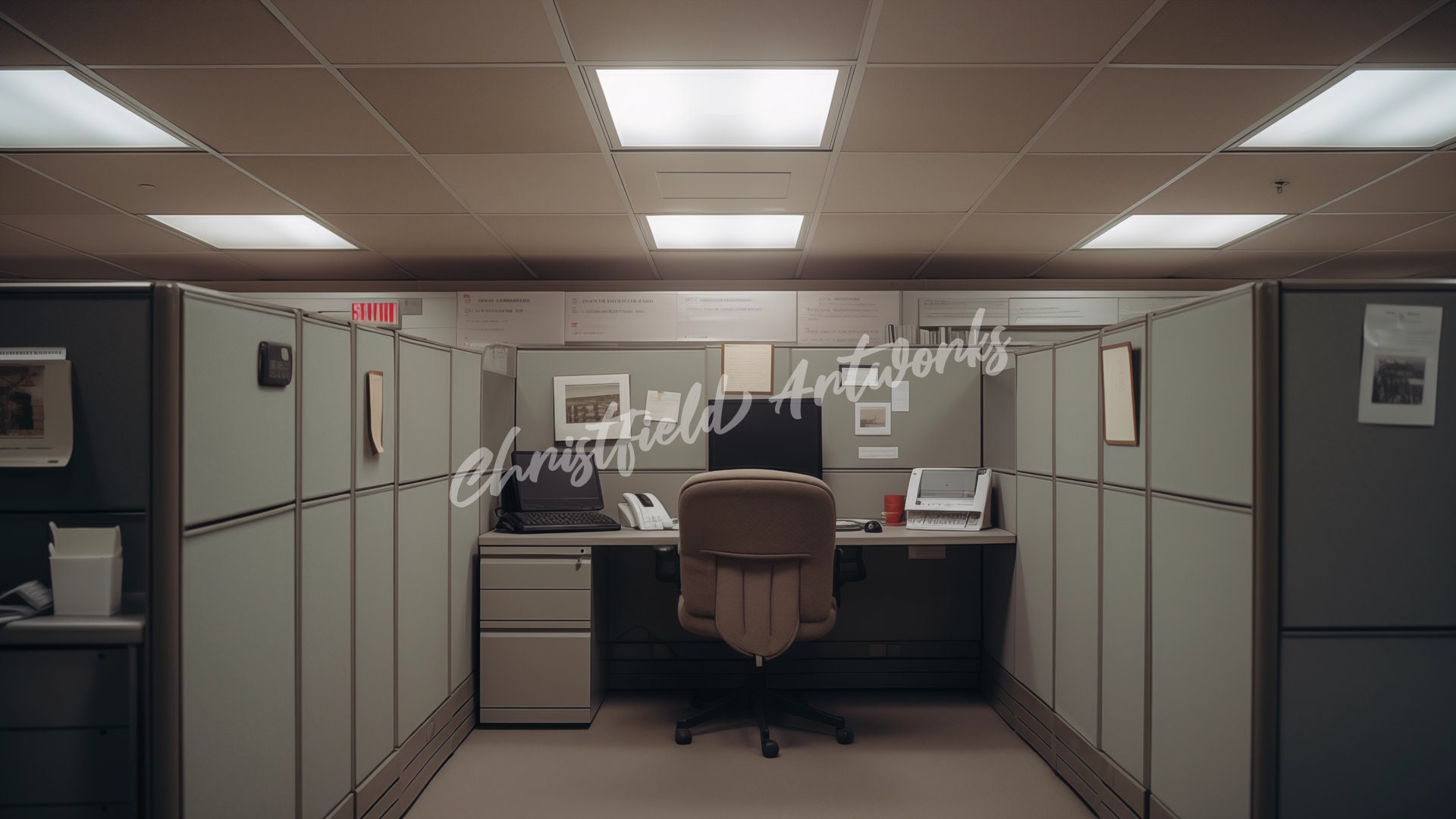 Virtual Backdrop for Online Meetings, Office Cubicle Desk, Unique ...