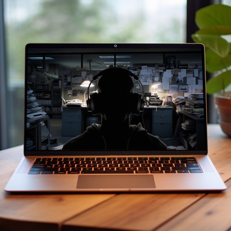 Virtual Background Image for Online Meetings, Messy Office Desk ...