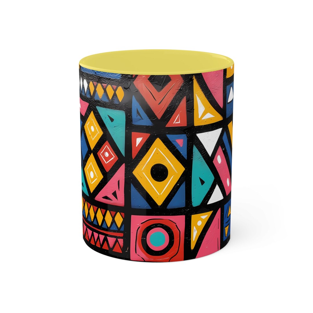 African Inspired Ndebele House Painting Mug Two-tone Coffee Mug ...