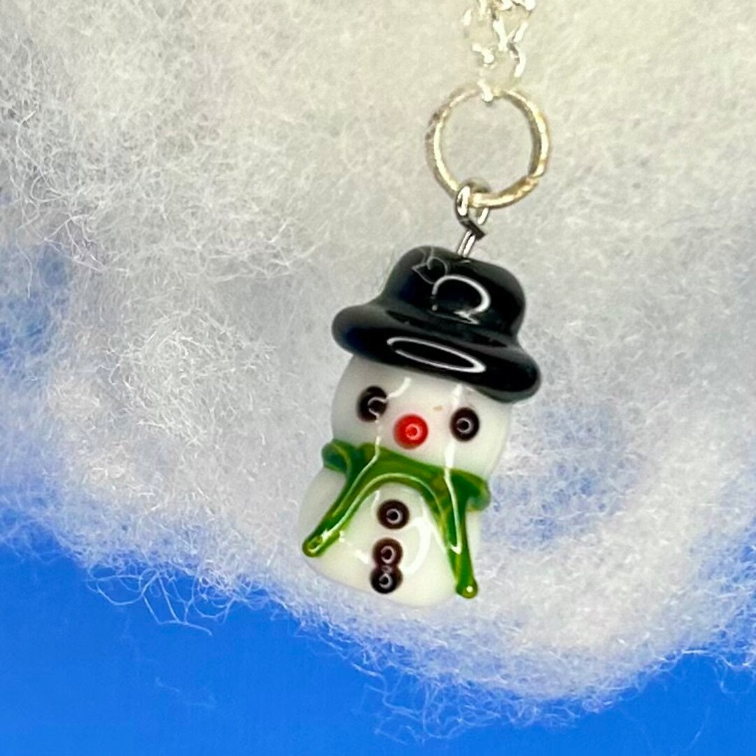 Frosty the Snowman Glass Pendant Necklace Cute Fun New Original Design ...