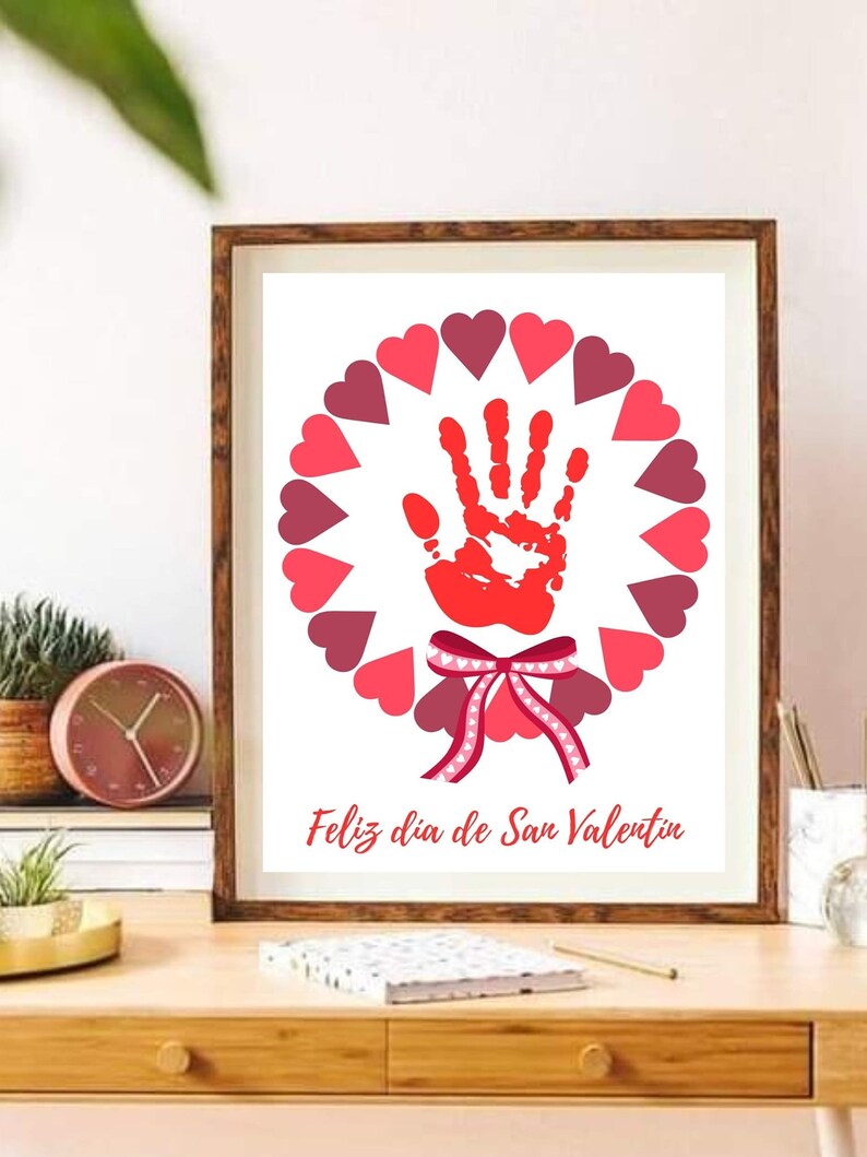 Paquete para huellas de mano San Valentín, actividad escolar ...