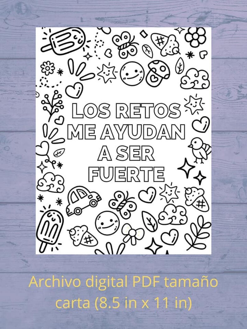 Cinco paginas de frases motivacionales para niños, hojas para colorear ...