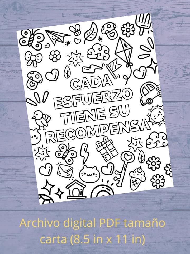 Cinco paginas de frases motivacionales para niños, hojas para colorear ...