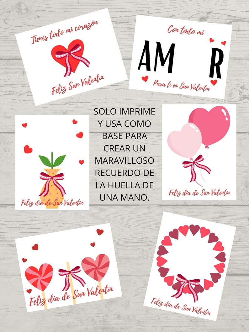 Paquete para huellas de mano San Valentín, actividad escolar ...