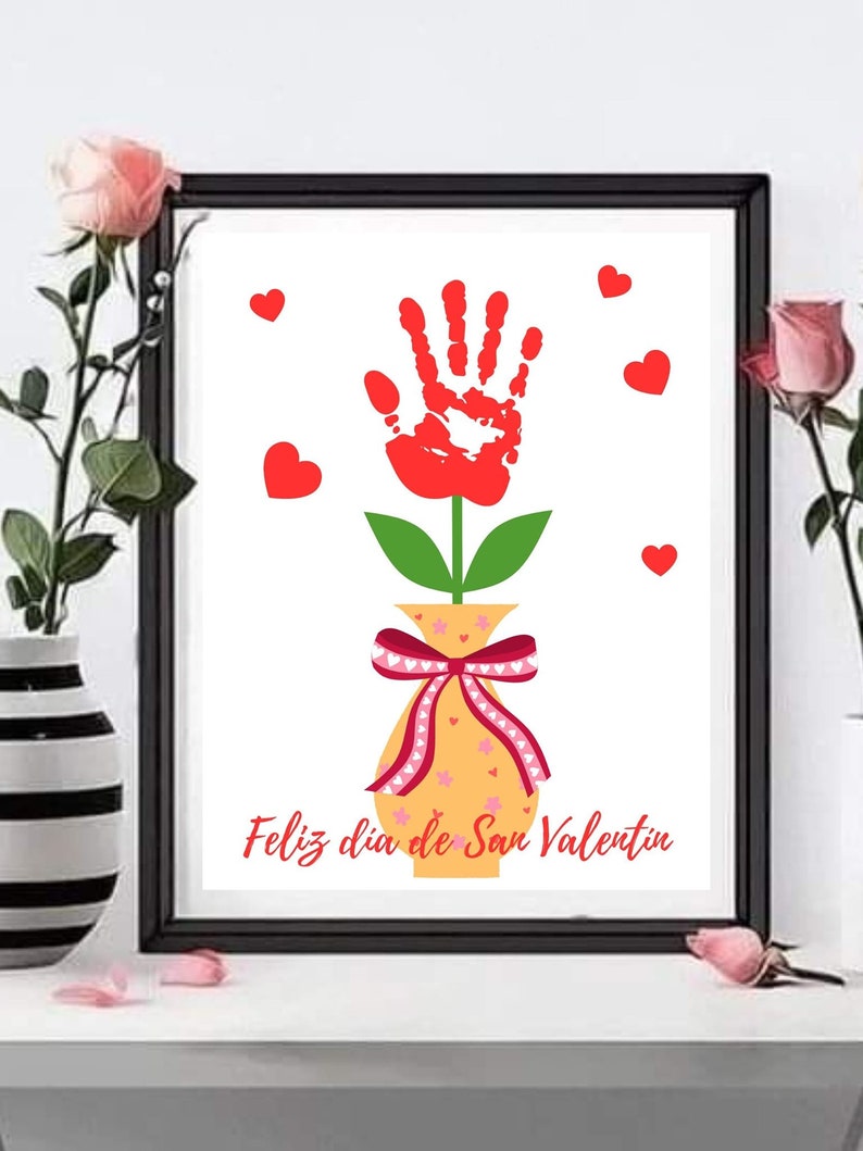 Paquete para huellas de mano San Valentín, actividad escolar ...