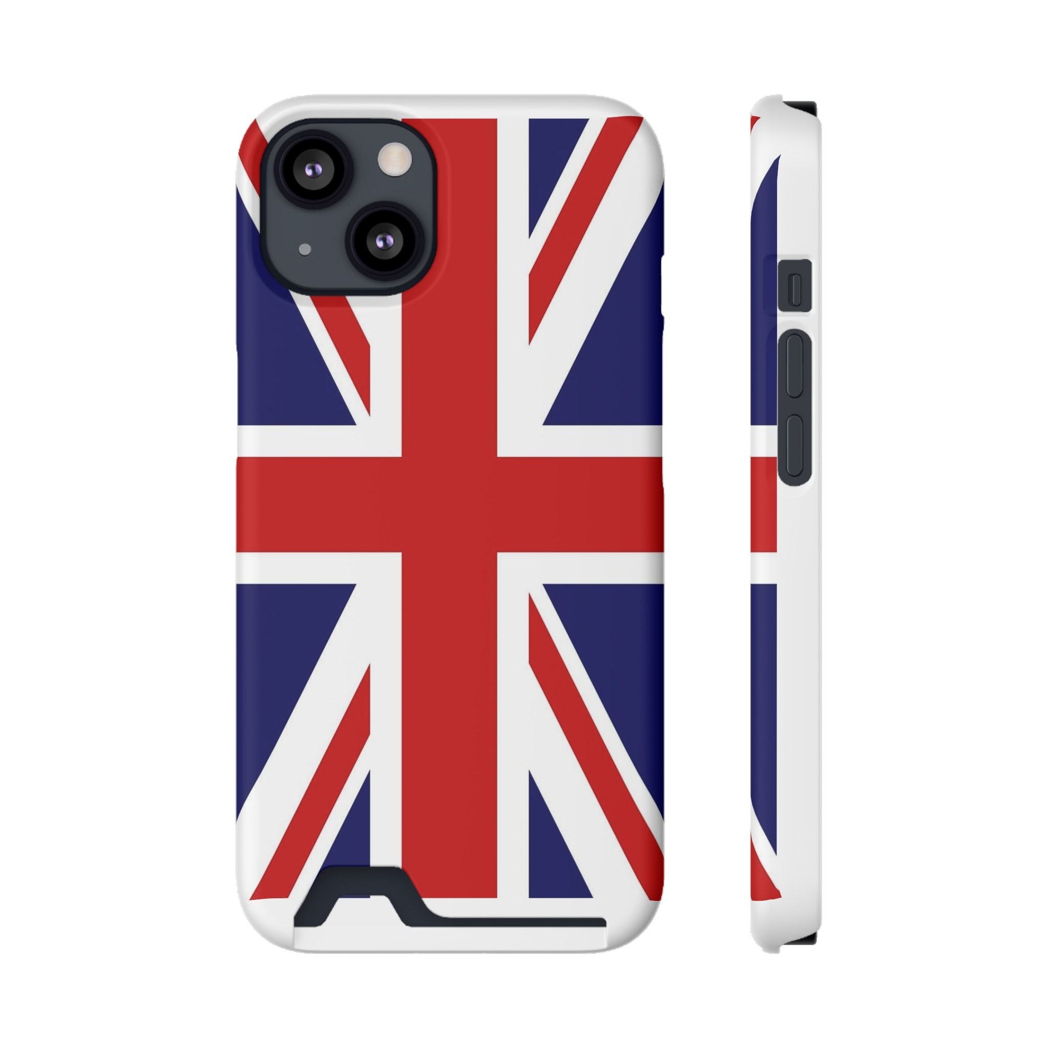 Union Jack/british Flag, Phone Case With Card Holder - Etsy
