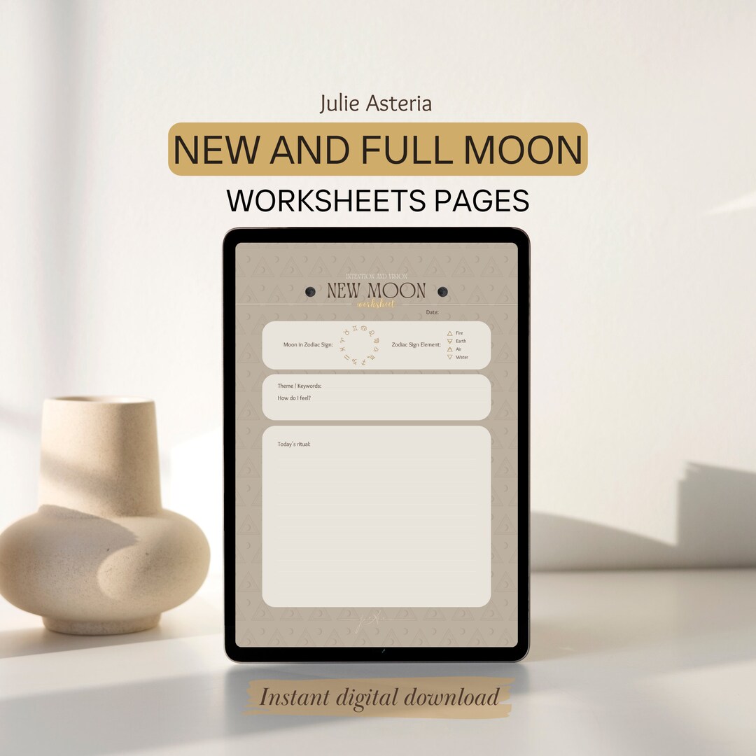 New Moon and Full Moon Worksheets. Harvest the Moon Energy in the Best ...