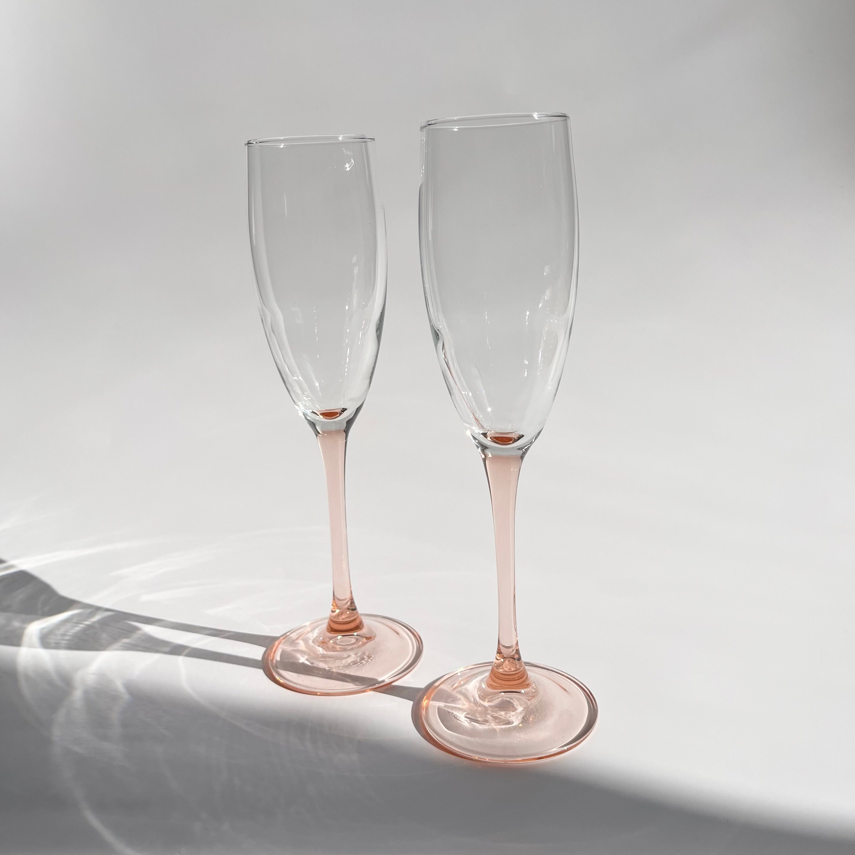 Rose Pink Vintage French Wine Glass Pink L Champagne Flute Glassware ...