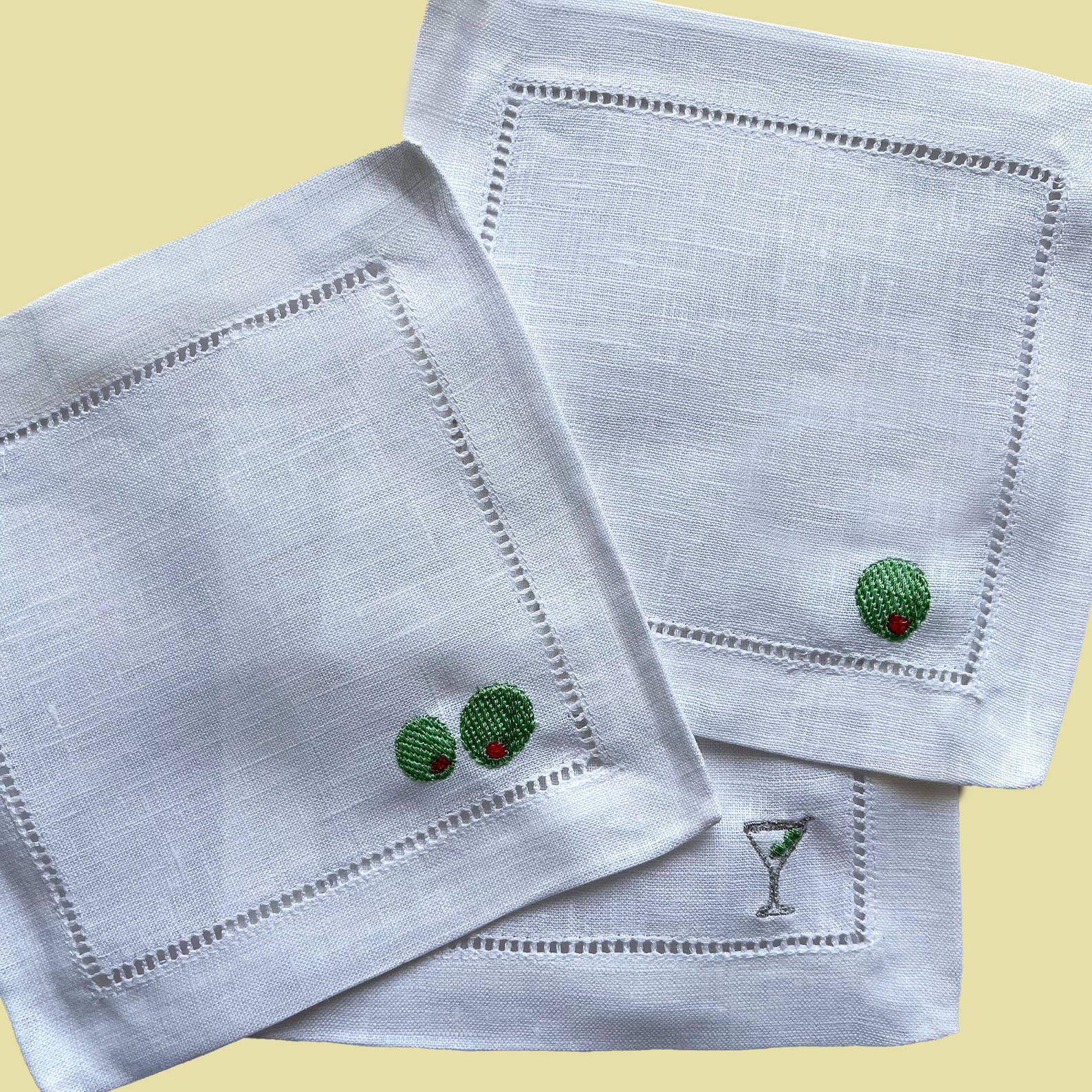 Custom Embroidered Linen Cocktail Napkin With Personalized Initials and ...