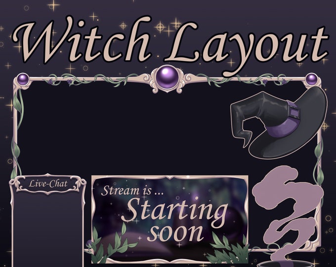Witchy Twitch Overlay, Witch Themed Screens, Panels and More - Etsy