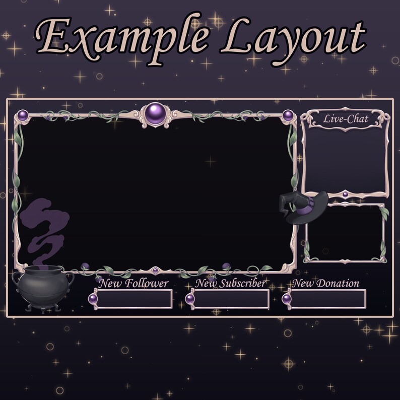 Witchy Twitch Overlay, Witch Themed Screens, Panels and More - Etsy