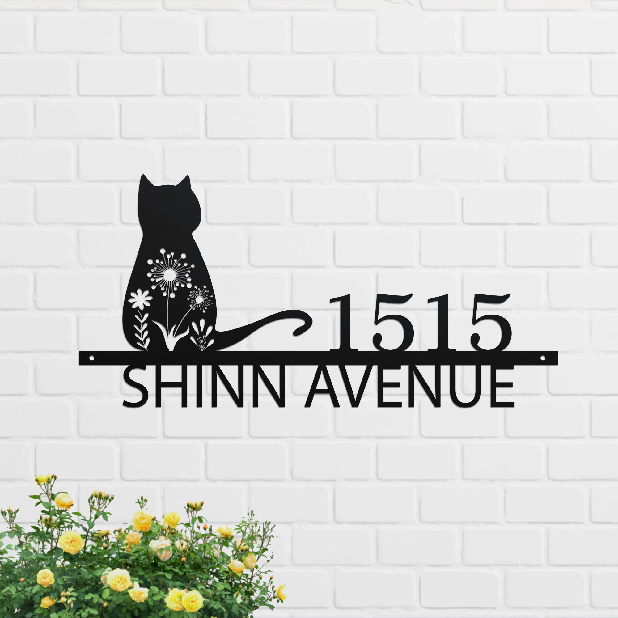 Custom Cat House Number Sign Custom Cat Address Number Marker House ...