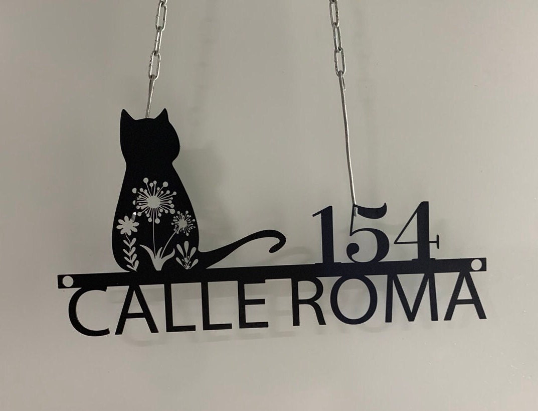 Custom Cat House Number Sign Custom Cat Address Number Marker House ...