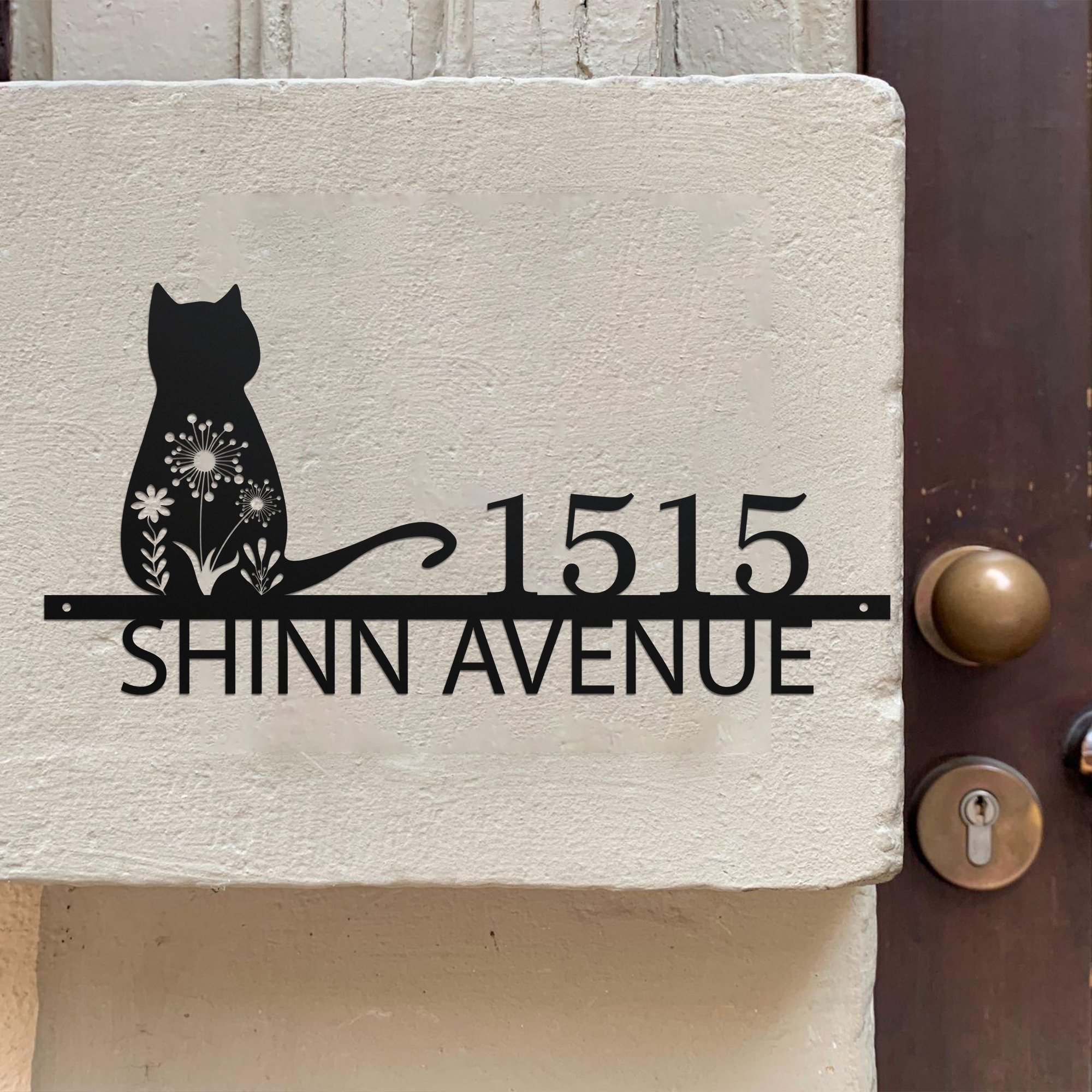 Custom Cat House Number Sign Custom Cat Address Number Marker House ...
