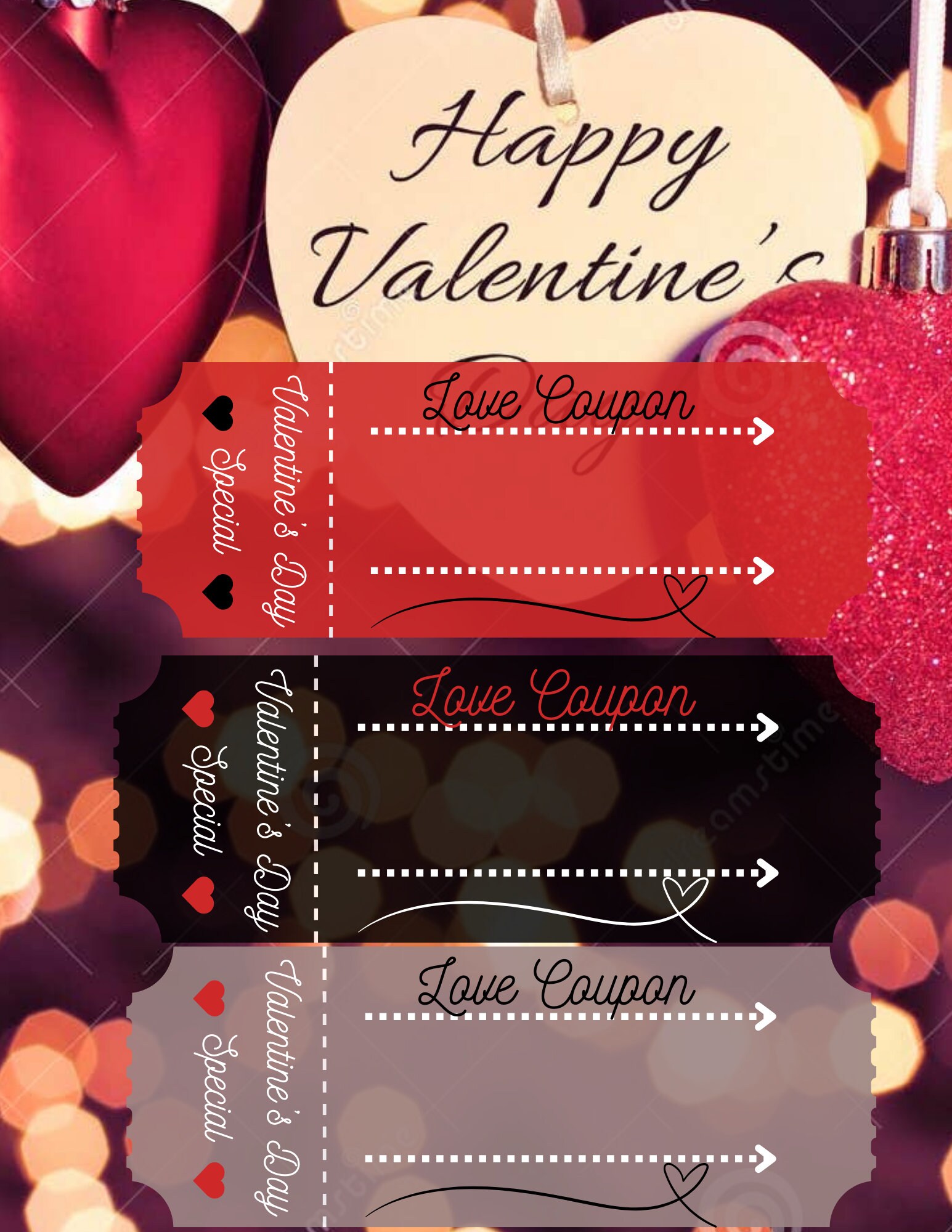 Customizable Love Coupons, Valentine's Day Gifts - Etsy