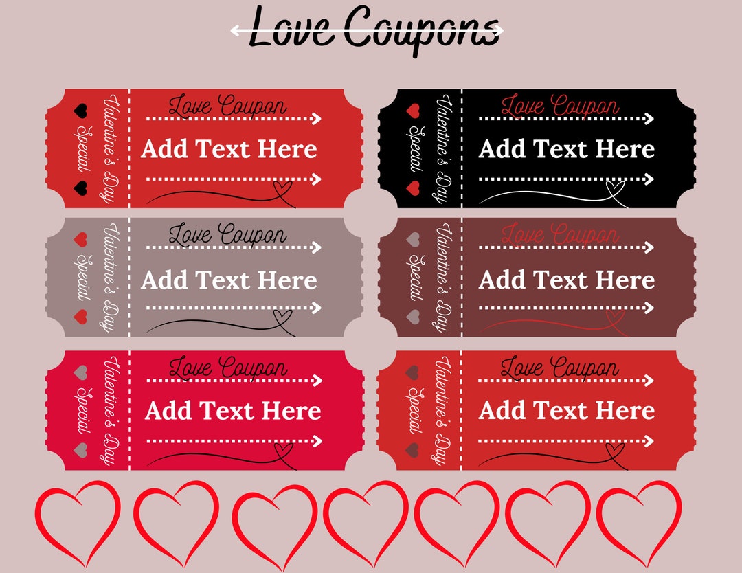 Customizable Love Coupons, Valentine's Day Gifts - Etsy