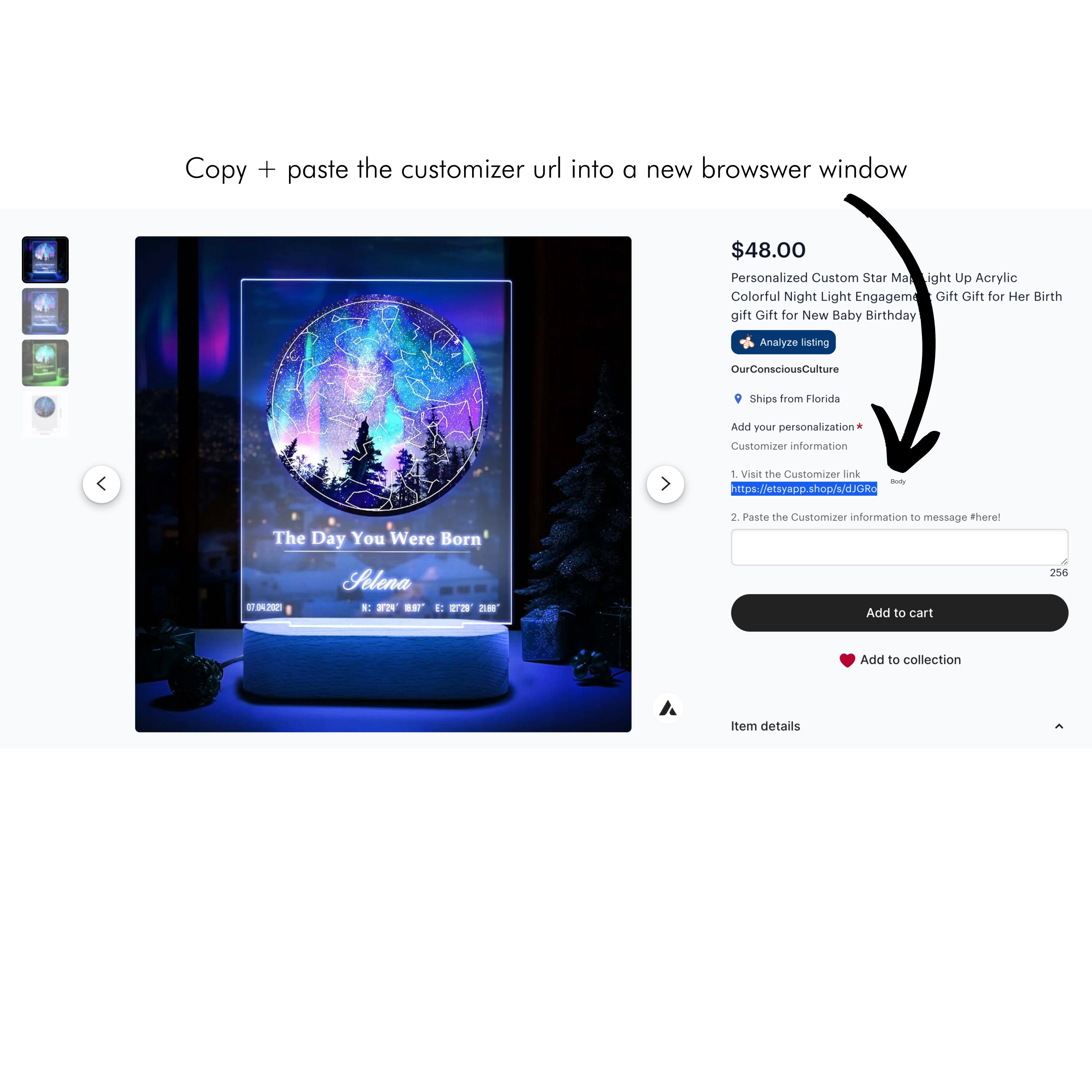 Personalized Custom Star Map Light up Acrylic Colorful Night Light ...