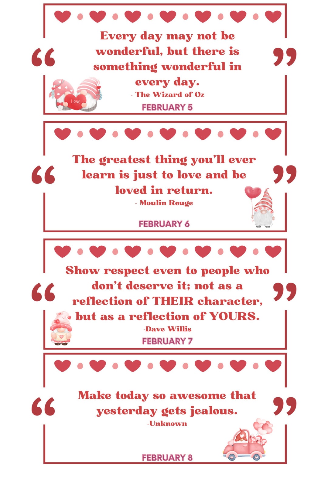 Valentine's Day Gift for Tweens/teens - Daily Door Printables of ...