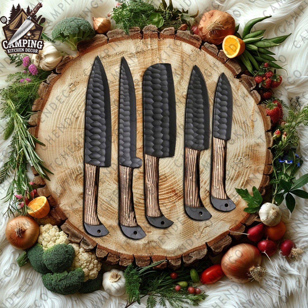 Custom Hand Forged Best Kitchen Knife Set, Professional Knife Set, Chef ...