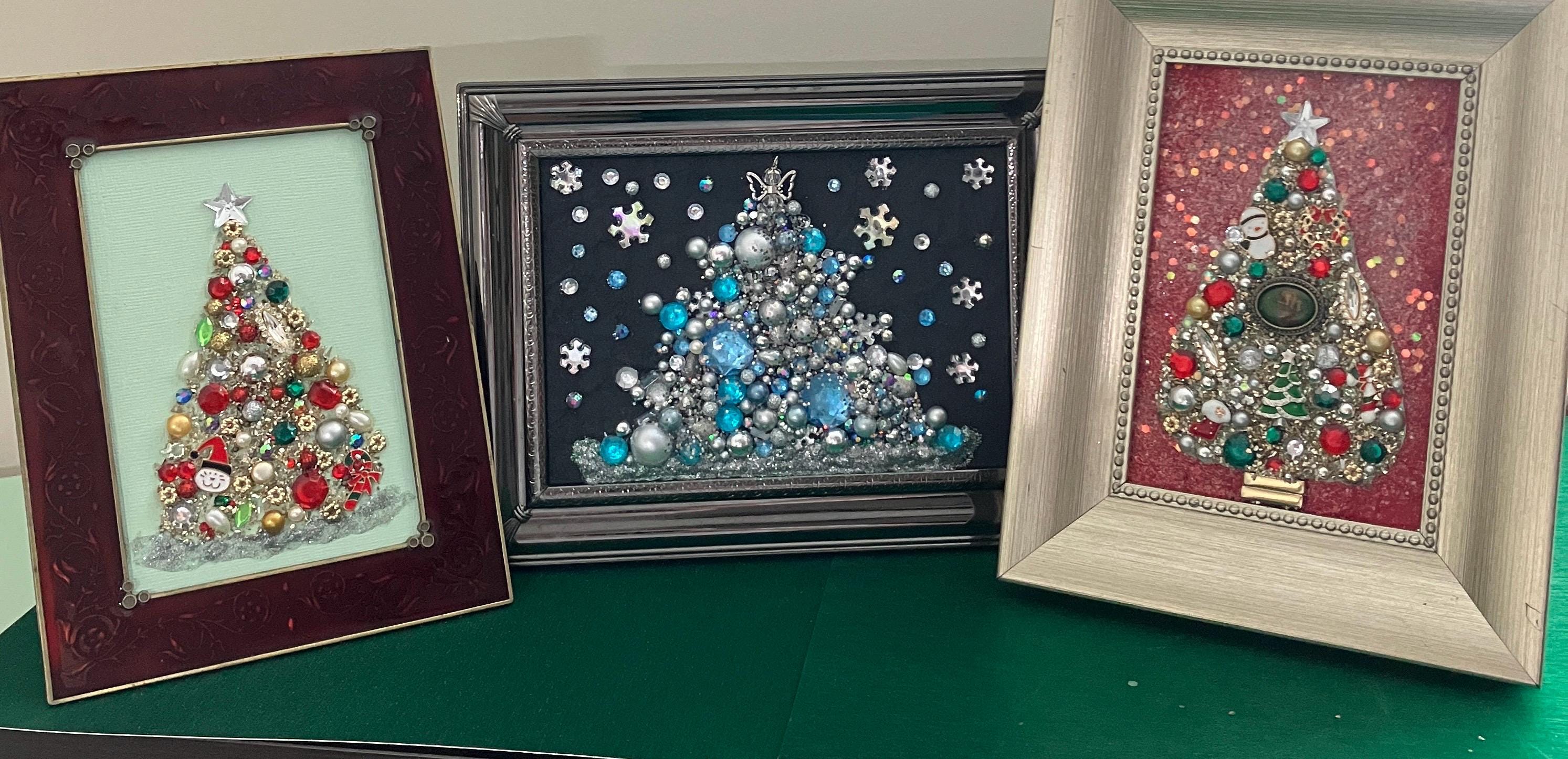 Christmas Tree, Framed Jewelry Art, Unique Christmas Designs, Shabby ...