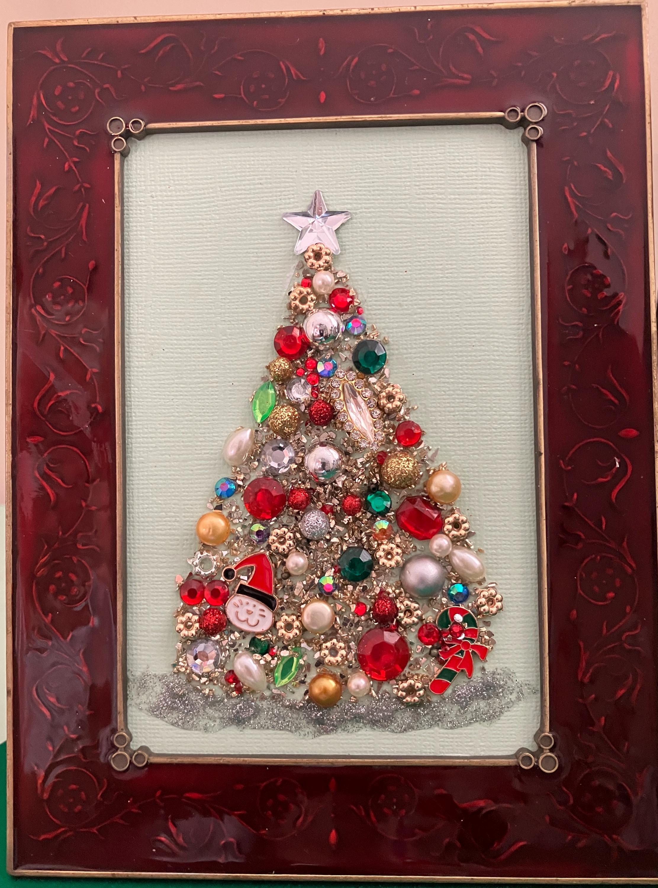 Christmas Tree, Framed Jewelry Art, Unique Christmas Designs, Shabby ...
