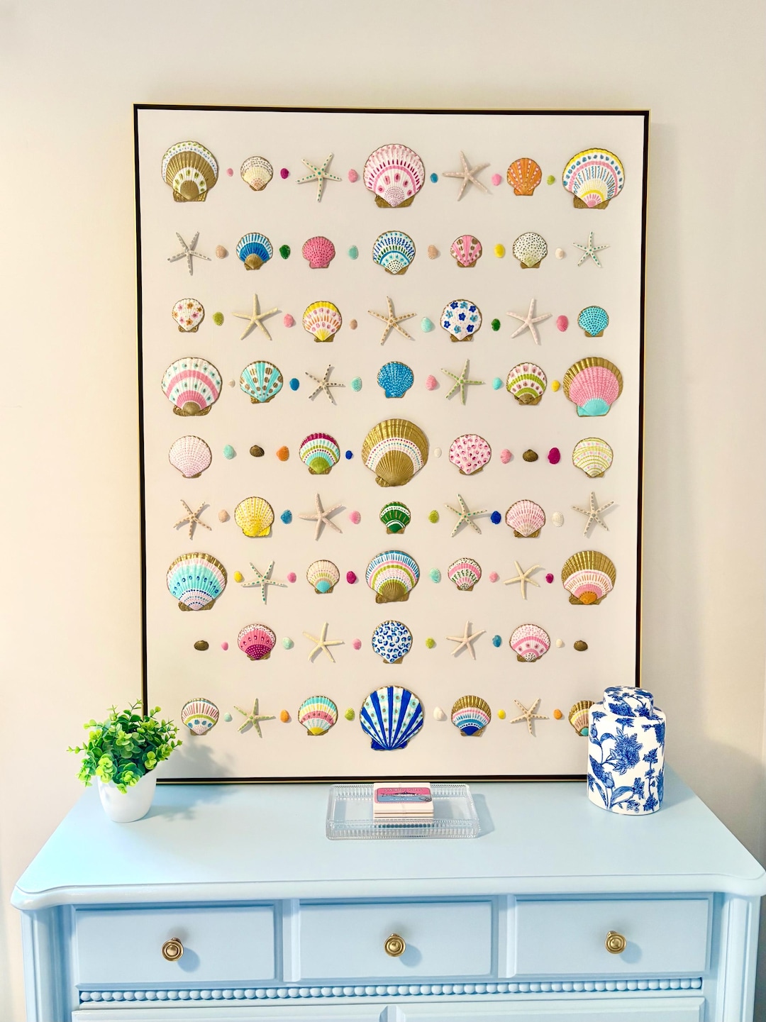 Custom Framed Shell Canvas Art - Etsy