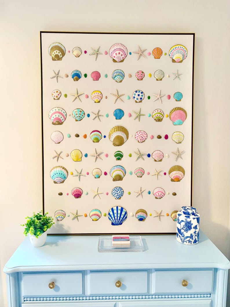 Custom Framed Shell Canvas Art - Etsy