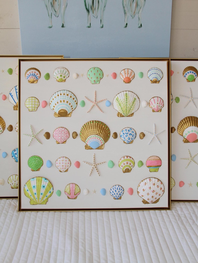 Custom Framed Shell Canvas Art - Etsy