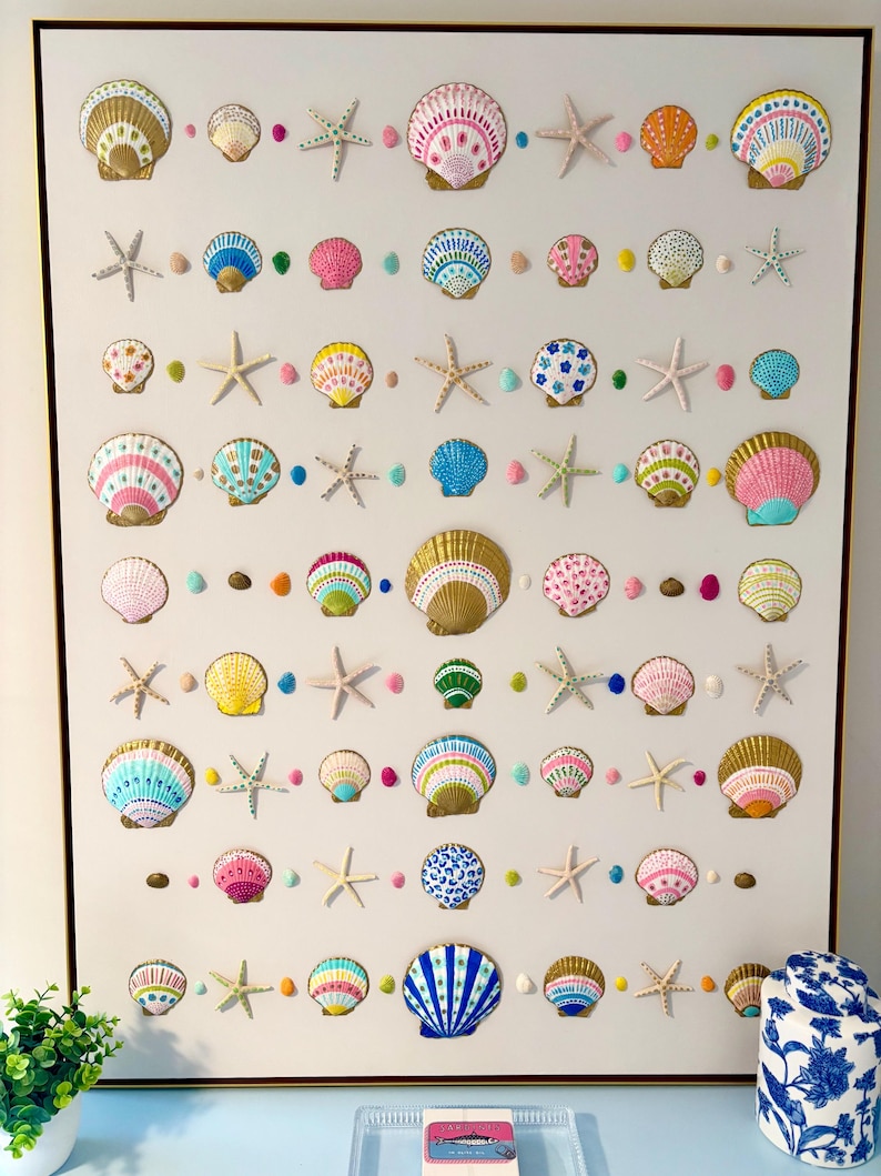 Custom Framed Shell Canvas Art - Etsy
