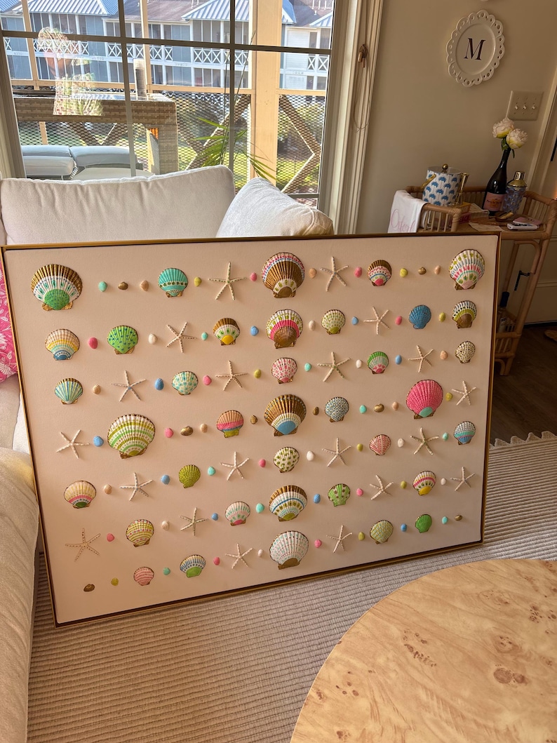 Custom Framed Shell Canvas Art - Etsy