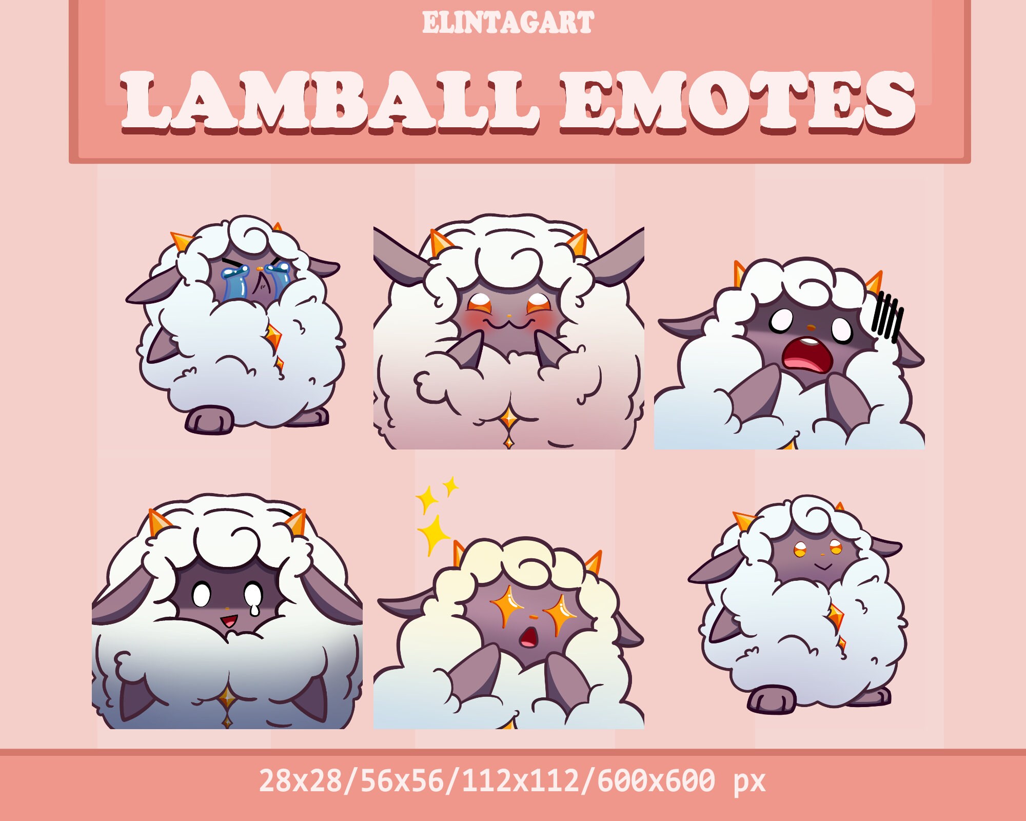 Lamball Emotes Set | Palworld | Twitch, Discord, Youtube | Cute Kawaii ...