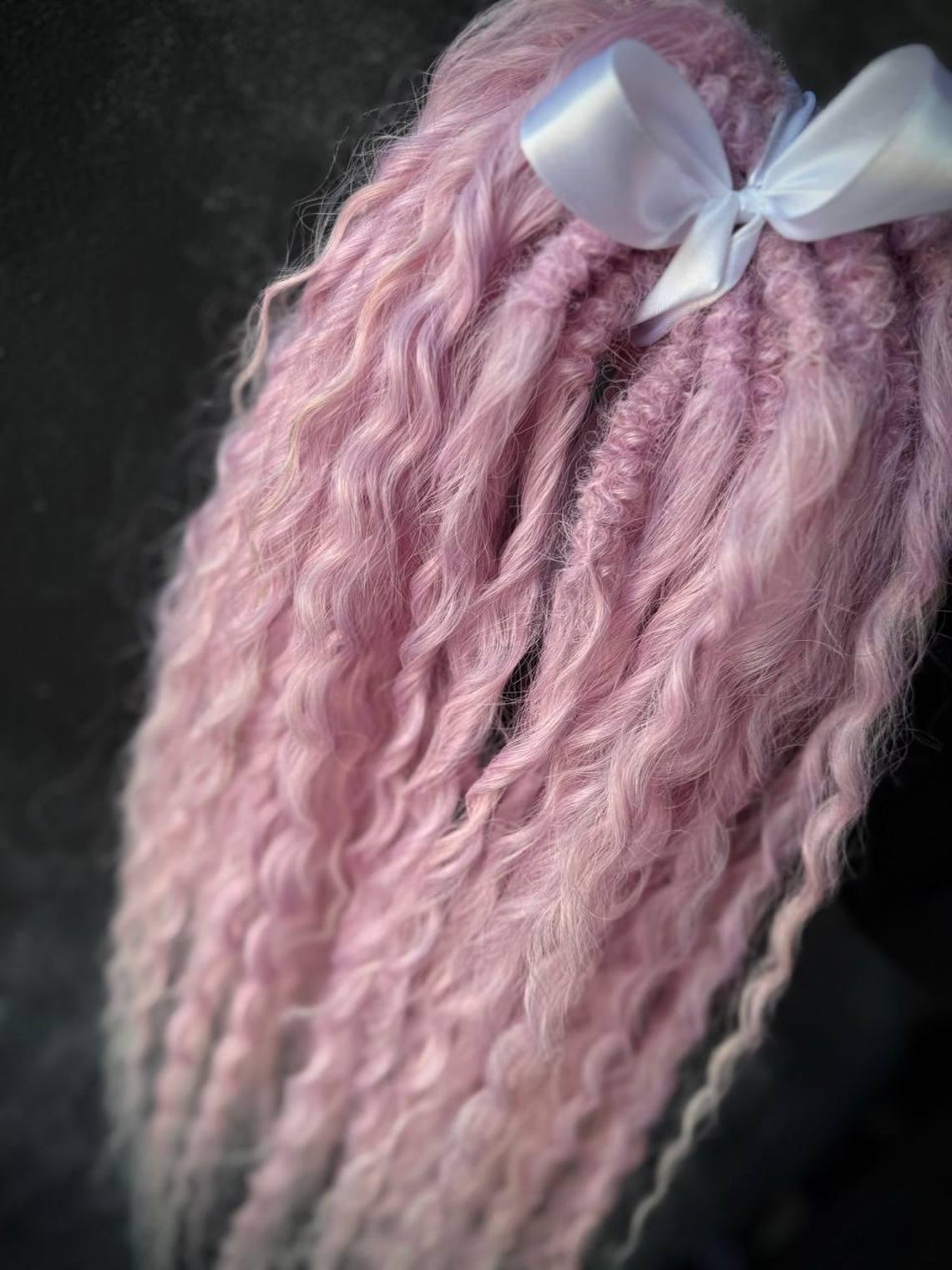 Unicorn Pink Synthetic Dreadlocks Unicorn Curly DE Dreadlocks Crochet ...