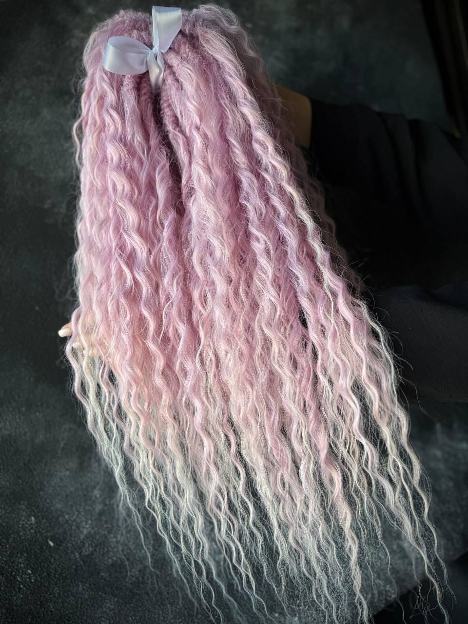 Unicorn Pink Synthetic Dreadlocks Unicorn Curly DE Dreadlocks Crochet ...