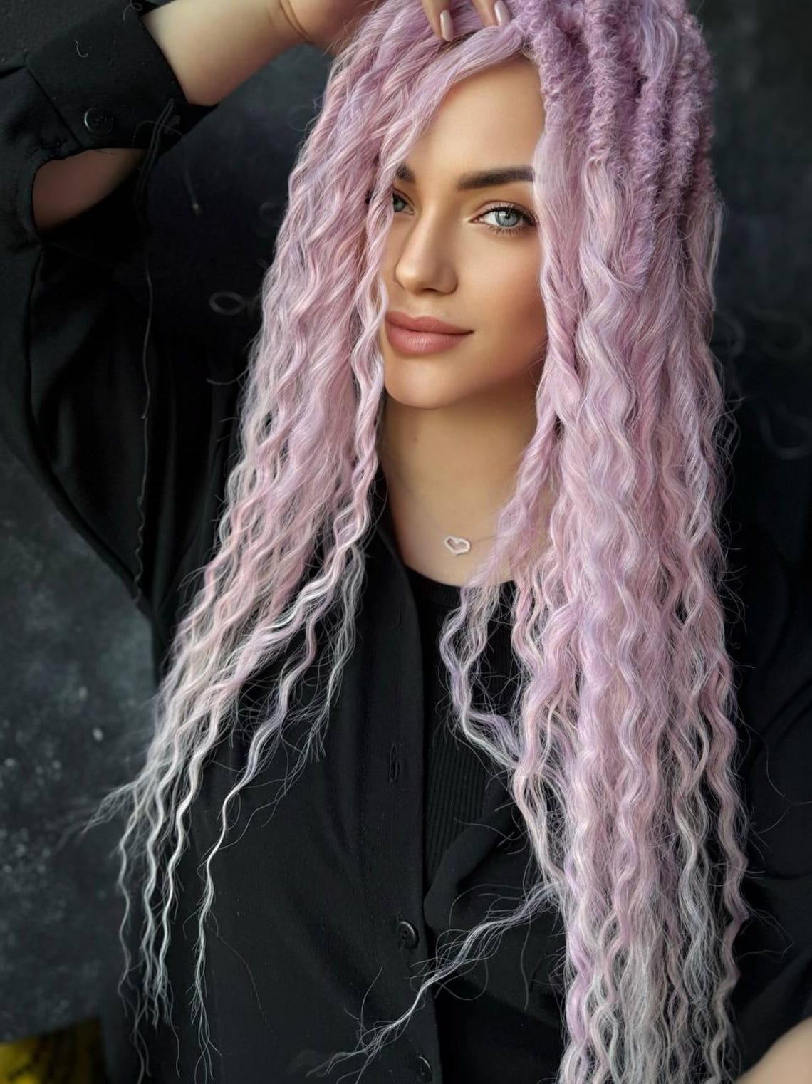 Unicorn Pink Synthetic Dreadlocks Unicorn Curly DE Dreadlocks Crochet ...