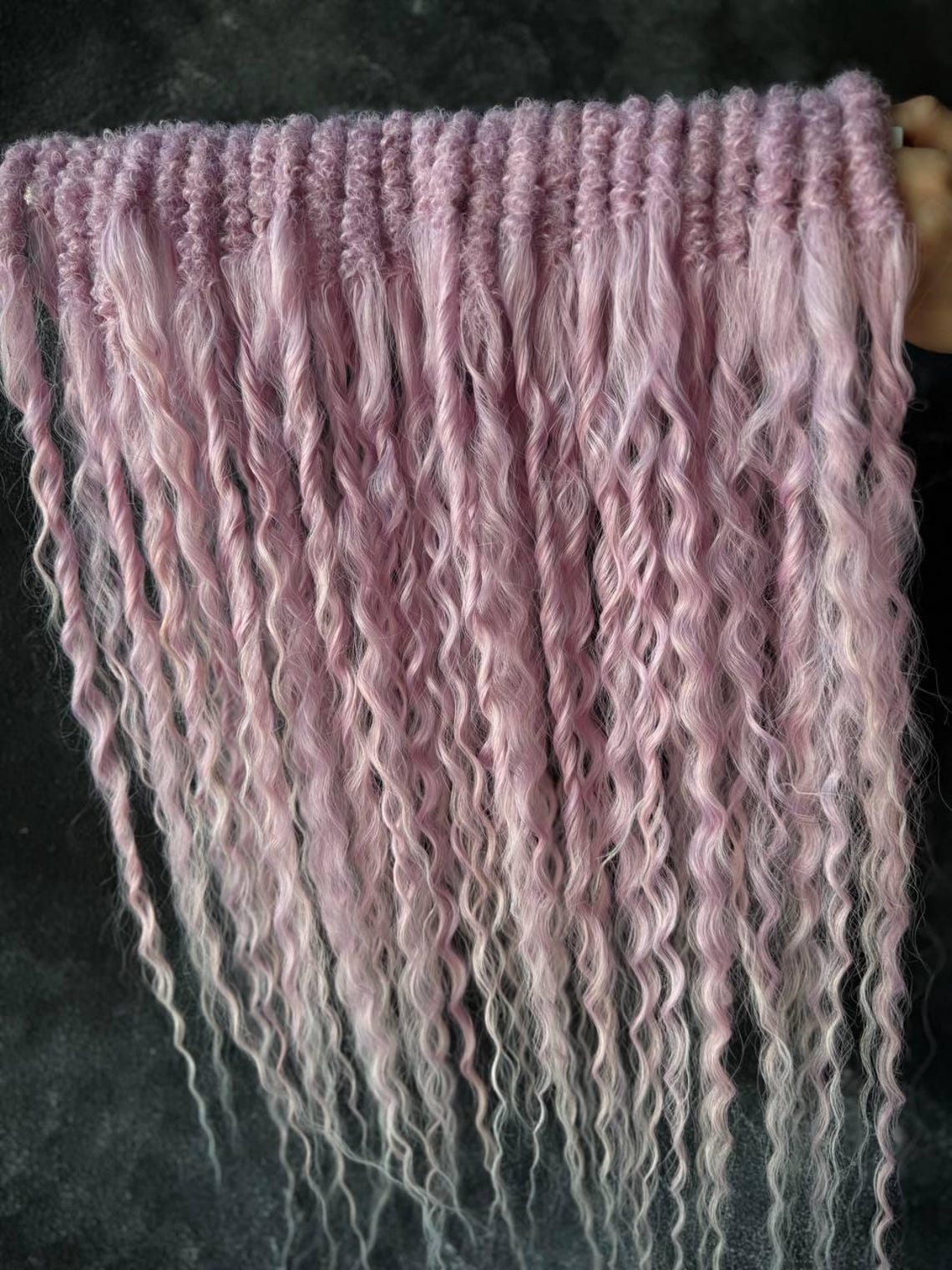Unicorn Pink Synthetic Dreadlocks Unicorn Curly DE Dreadlocks Crochet ...