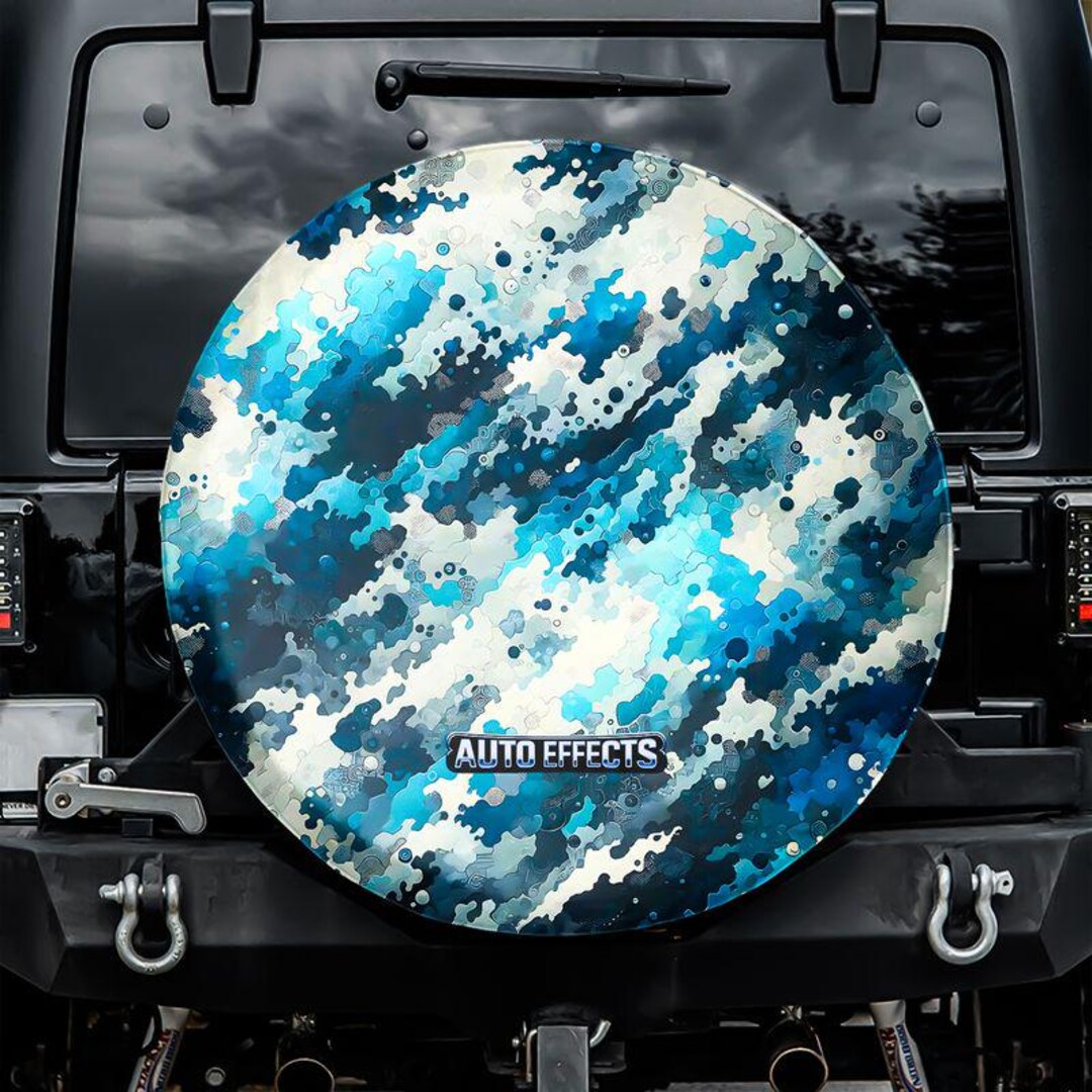 Blue Maritime Digital Camo Spare Tire Cover Without Backup Camera Hole ...