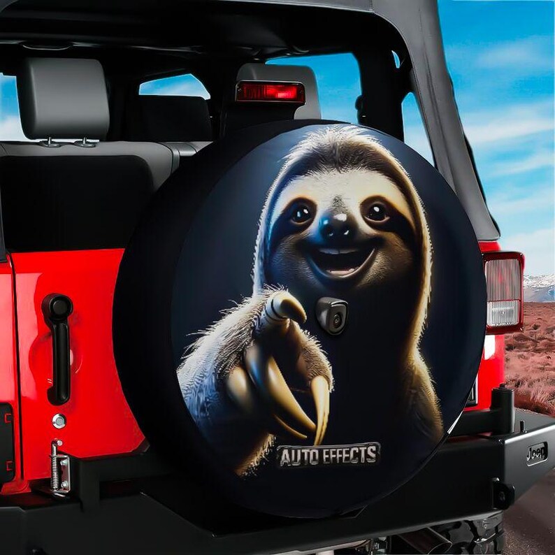 Funny Jungle Animals Pointing Sloth Spare Tire Cover, With Camera Hole ...