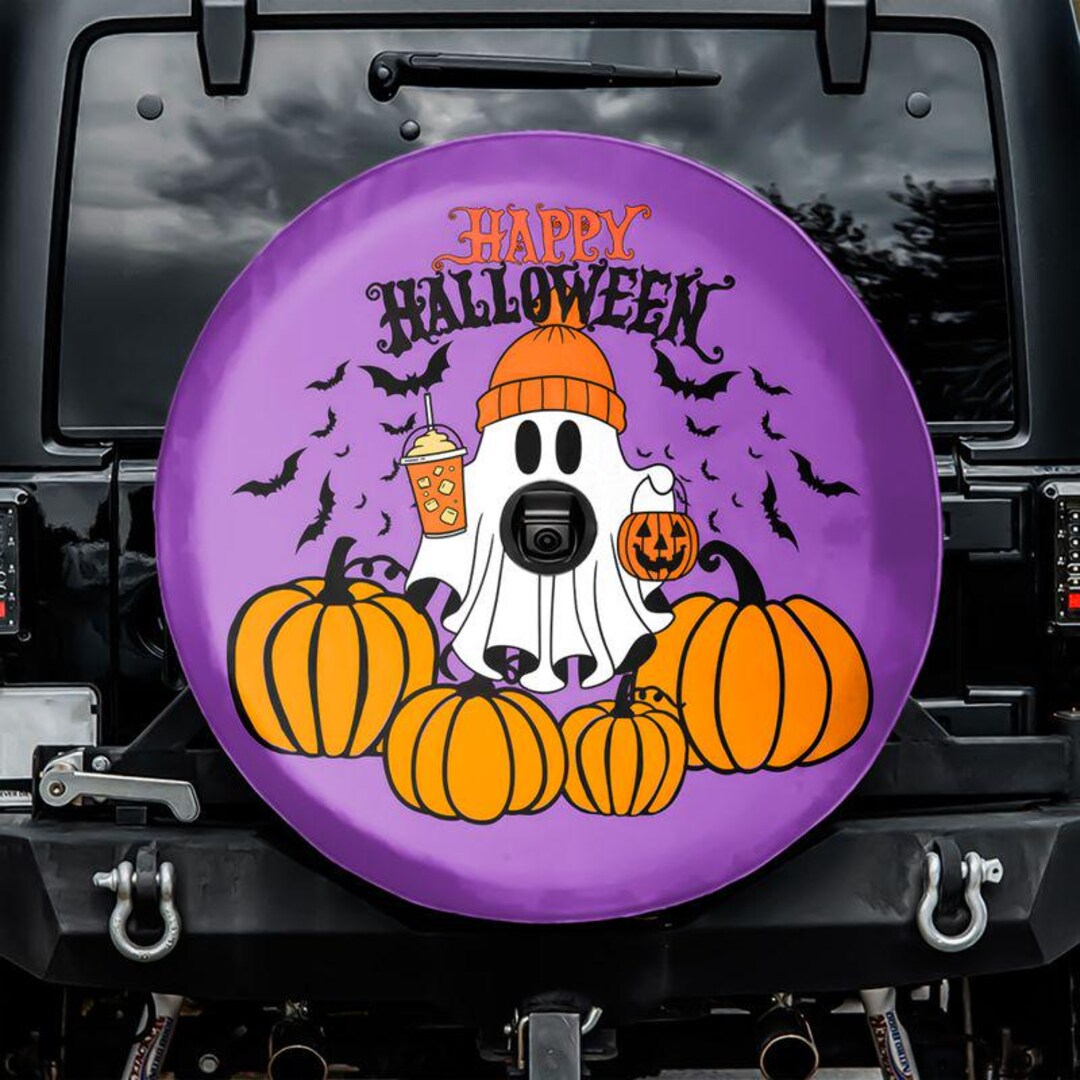 Halloween Retro Ghost Spare Tire Cover, With Camera Hole, for Jeep, for ...