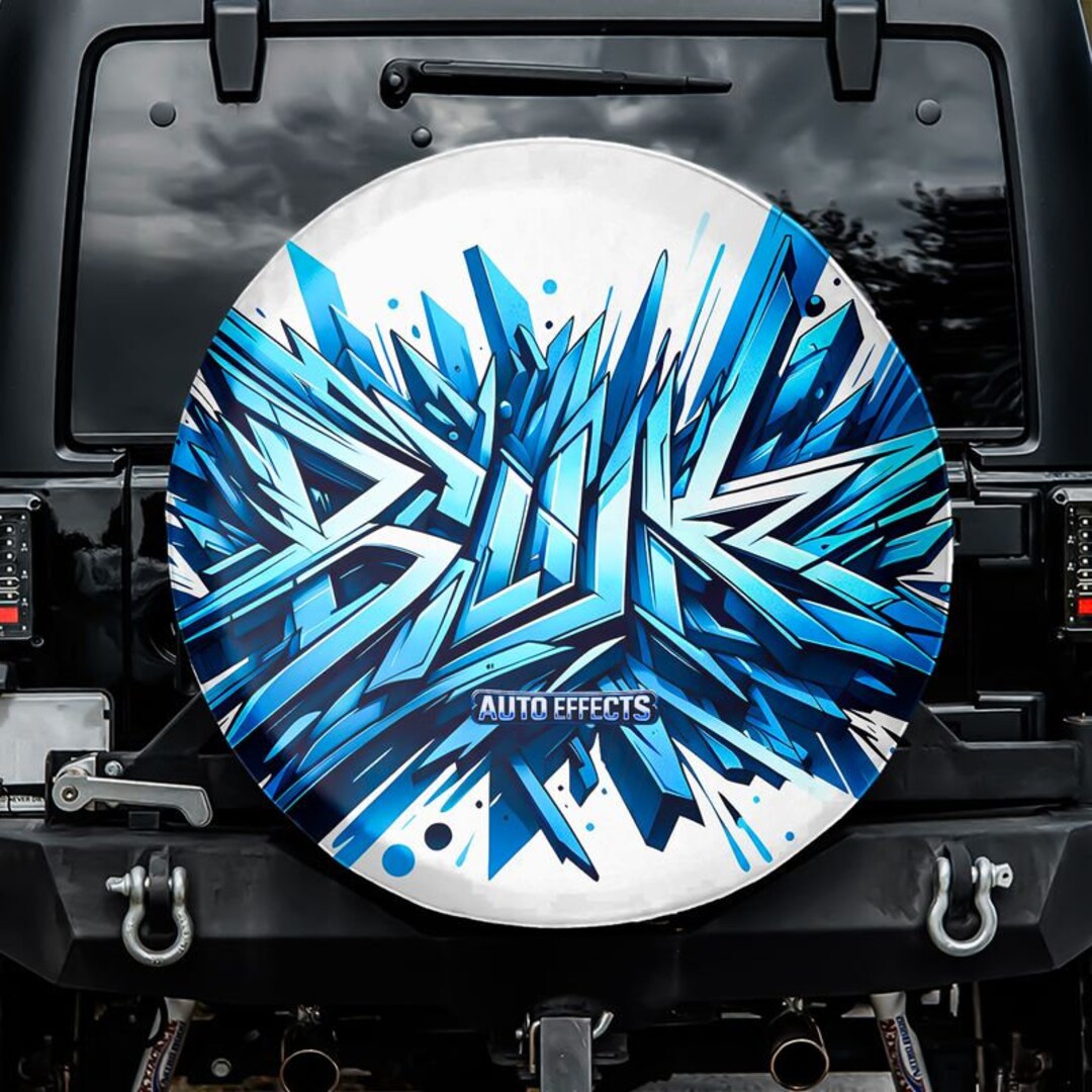 Blue Blur Graffiti Spare Tire Cover Without Backup Camera Hole Auto ...