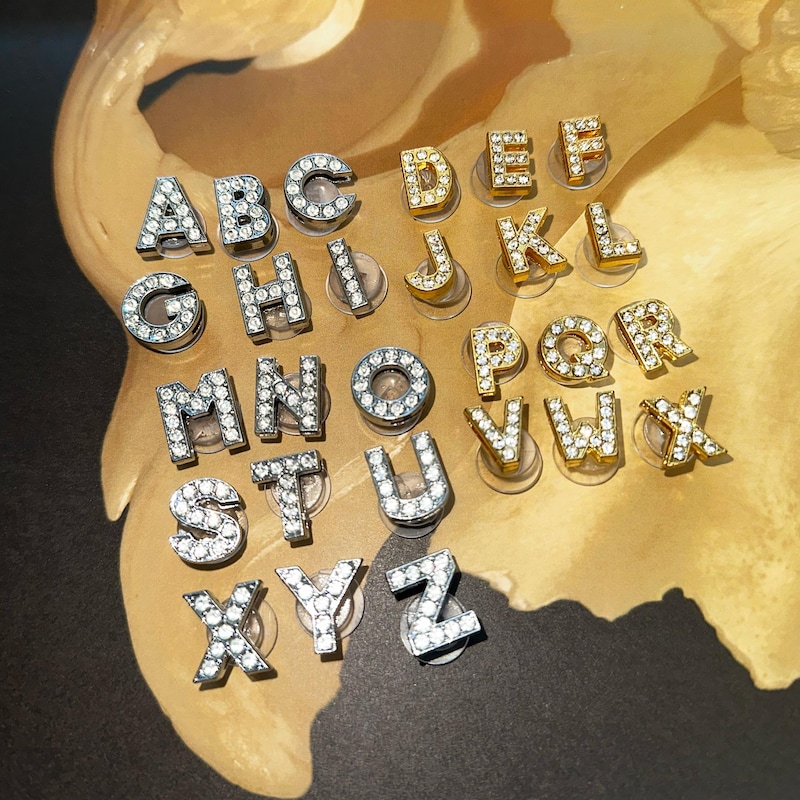 Letter Charms With Jewels - Etsy UK