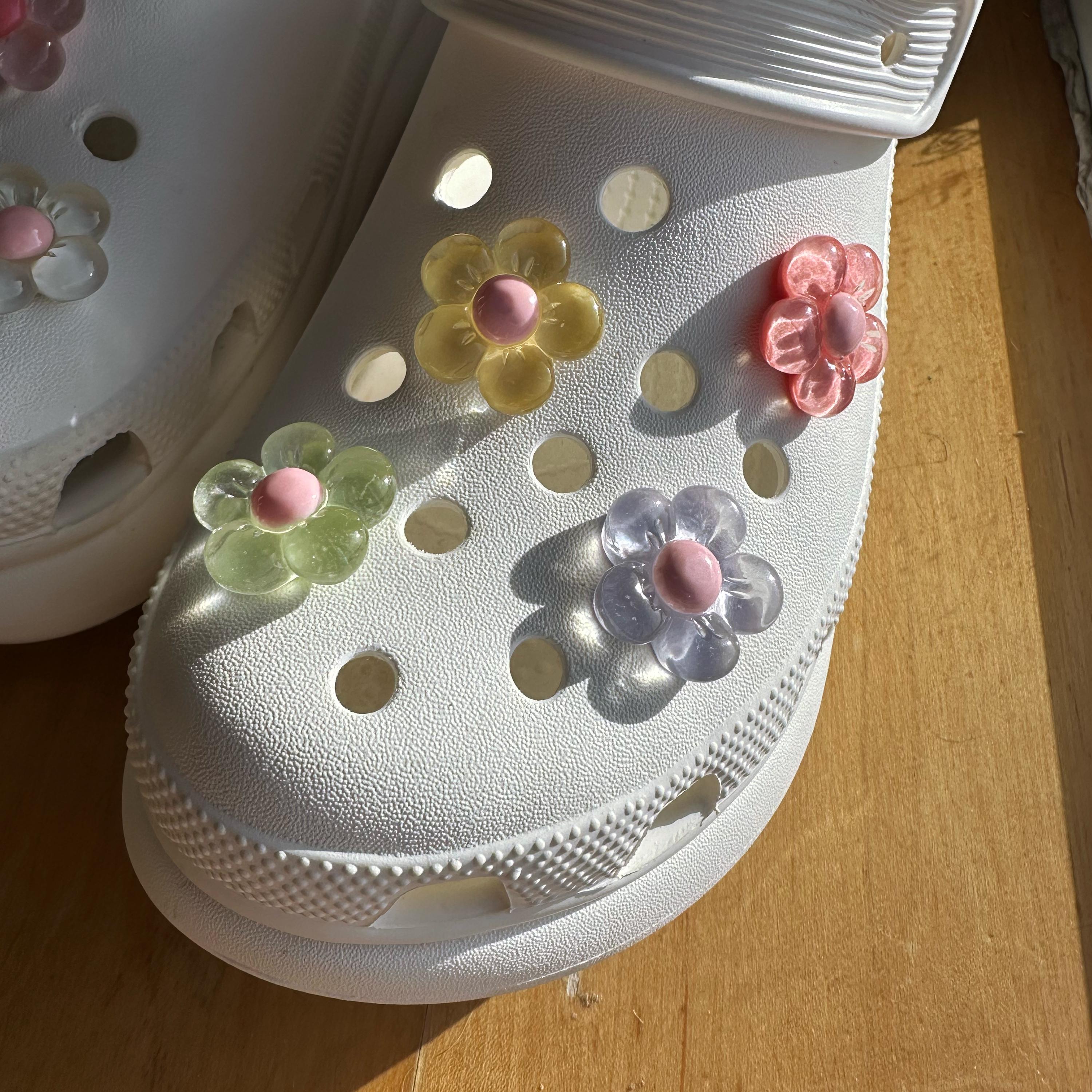 Pastel Flower Shoe Charm Set | Clear Transparent Flowers Charms Set - Etsy