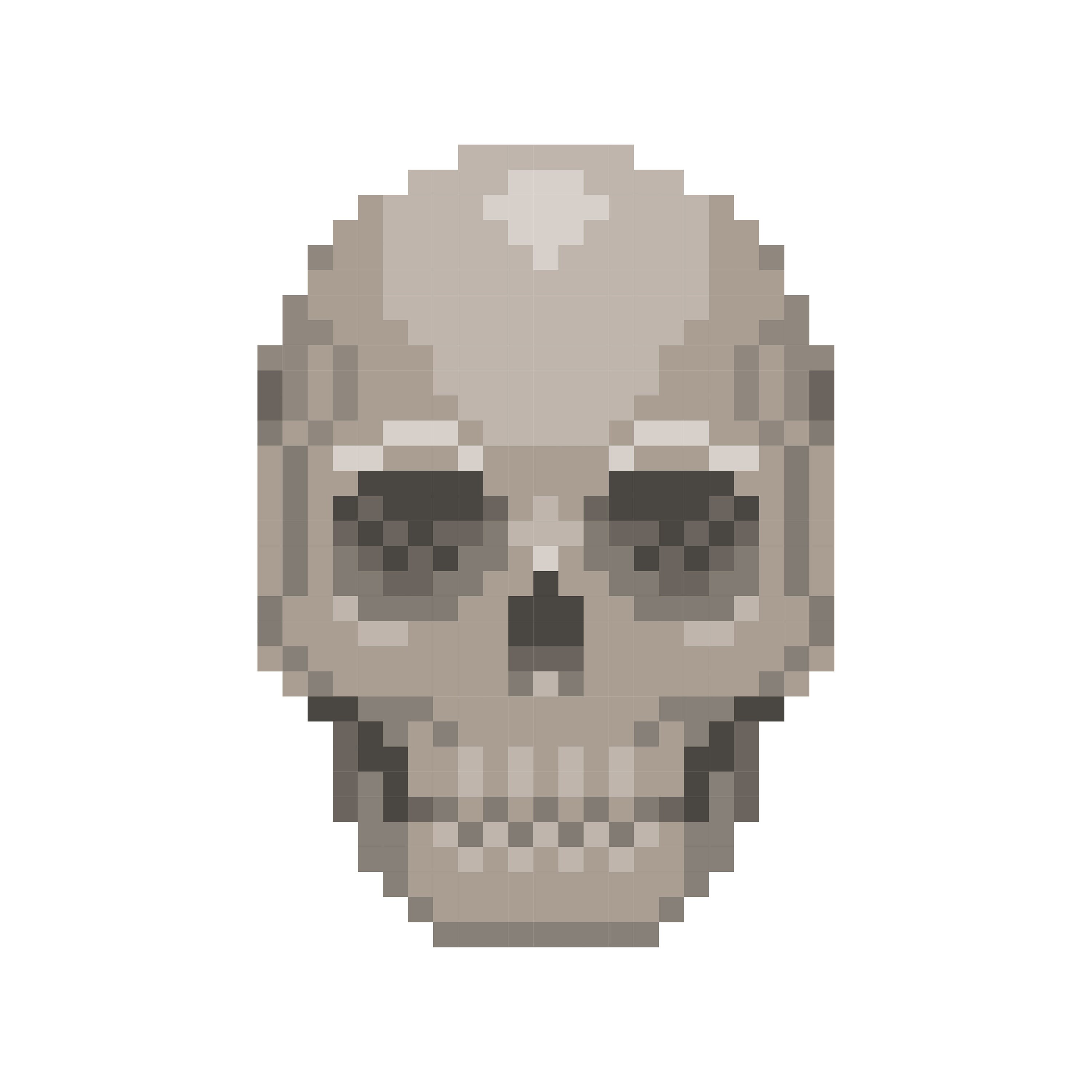 Skull Pixel Art, SVG Digital Download, Skeleton, Bones - Etsy