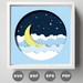 3D Moon Shadow Box SVG: Layered Paper Cut Light Template (digital ...