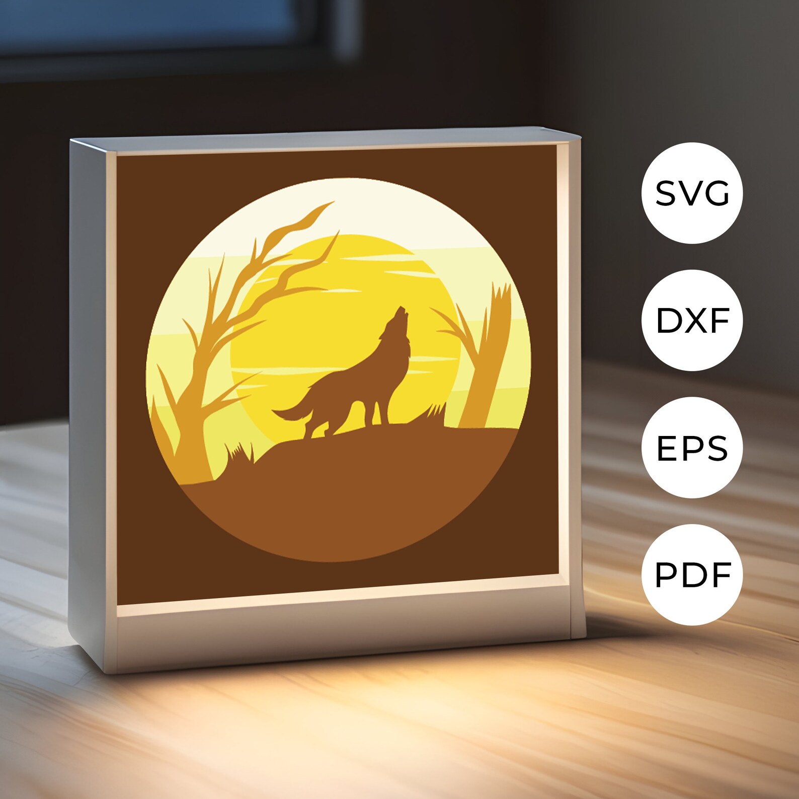 Wolf Shadow Box SVG: 3D Layered Paper Cut File (digital Download) - Etsy