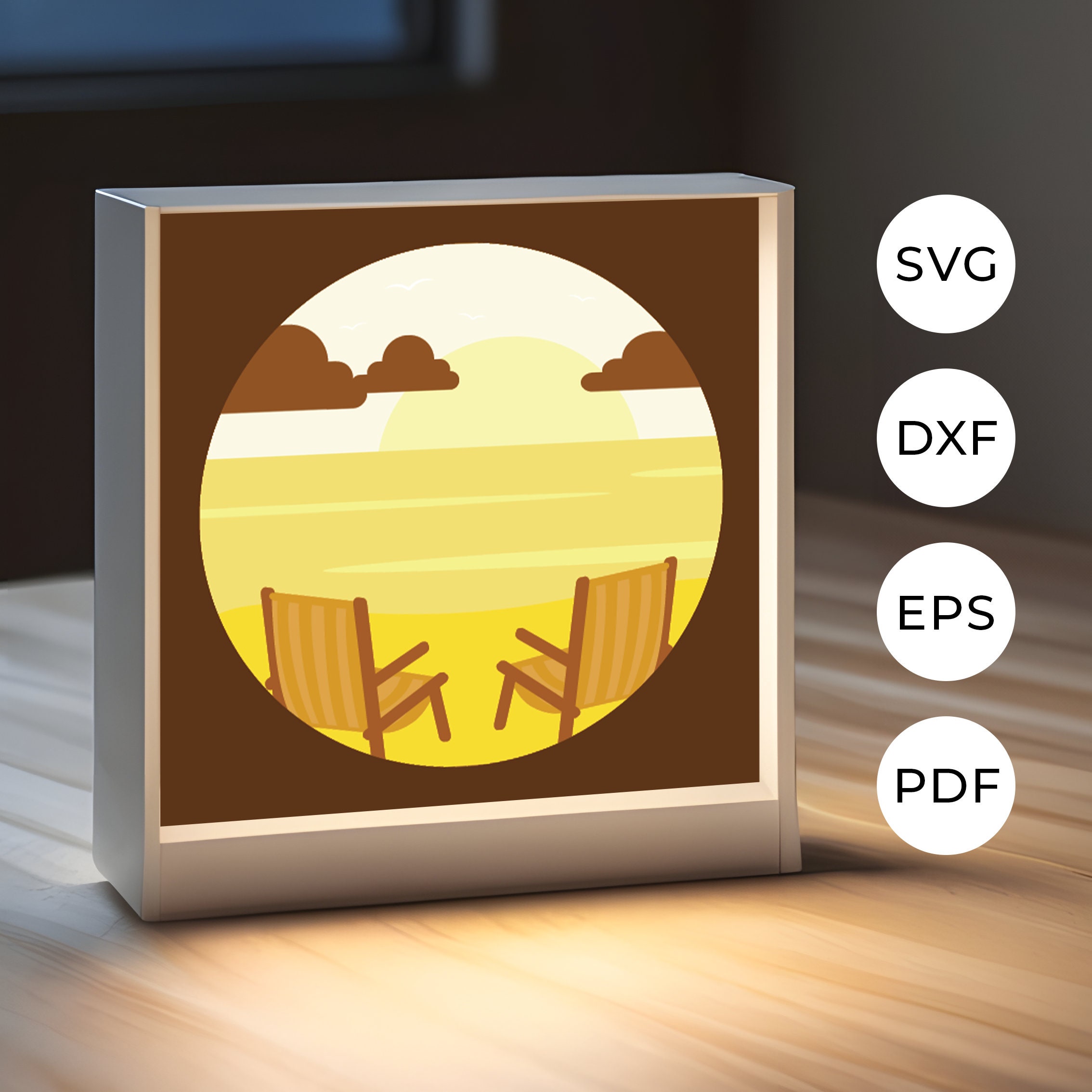 Beach Shadow Box , 3D Layered Sea SVG , Cricut Svg File DIY , 3D Paper ...