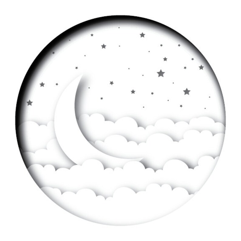 3D Moon Shadow Box SVG: Layered Paper Cut Light Template (digital ...