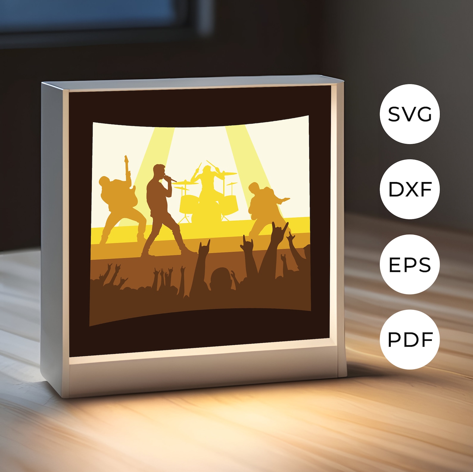 3D Concert Shadow Box SVG: Layered Music Show, Cricut DIY (digital ...