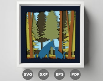 Paper Airplane Shadow Box , 3D Layered Paper Airplane and Sky SVG ...