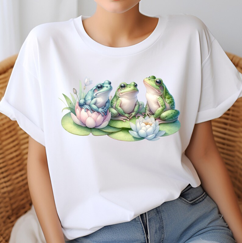 Frogs on Lili Pads, Frog Clipart, Frog Png, Sublimation, DTF, UV ...